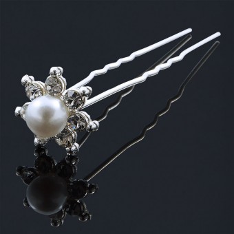 Hårnål pärlblomma med strass 5-pack - Athelinda