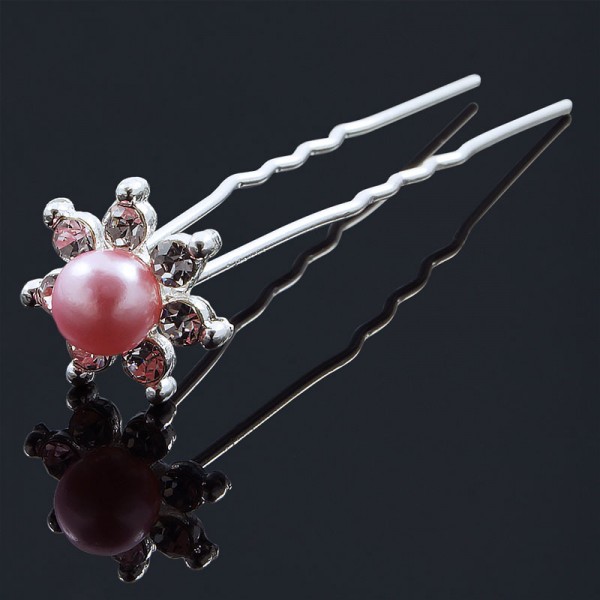 Hårnål pärlblomma med strass 5-pack - Athelinda